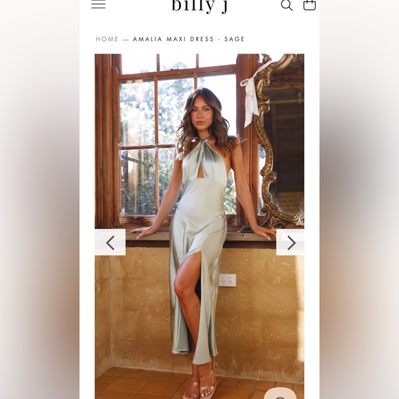 Billy J | Dresses | Billy J Amalia Bridesmaid Dress In Sage | Poshmark